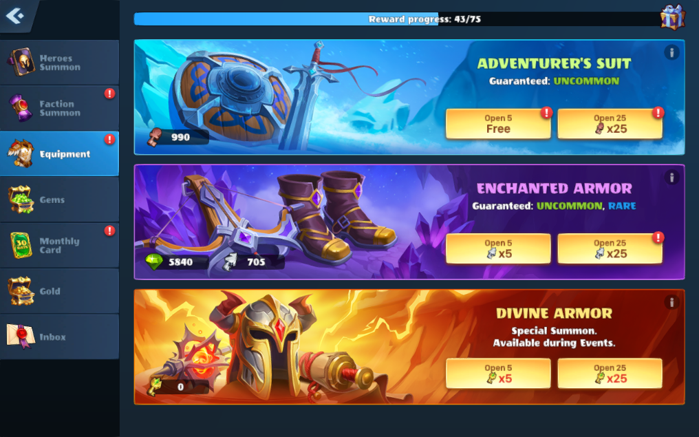 Equipment and Hero Summon – Auto Brawl Chess Support